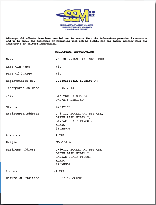 About - MBL SHIPPING (M) SDN. BHD.